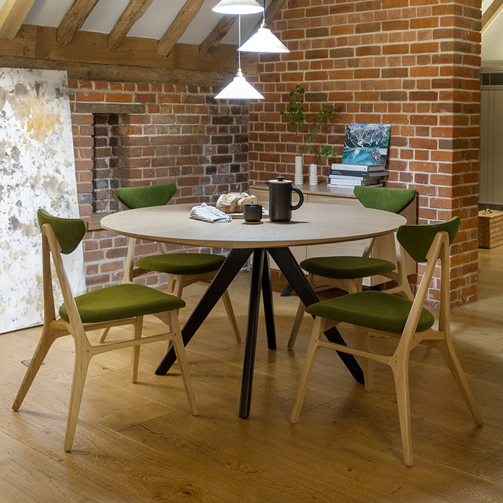 Circular Mid Century Modern Dining Room Table Nordic 120cm Round Solid